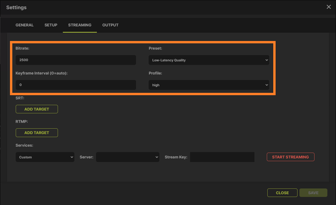 Configuring your stream settings – Quicklink Knowledge Base