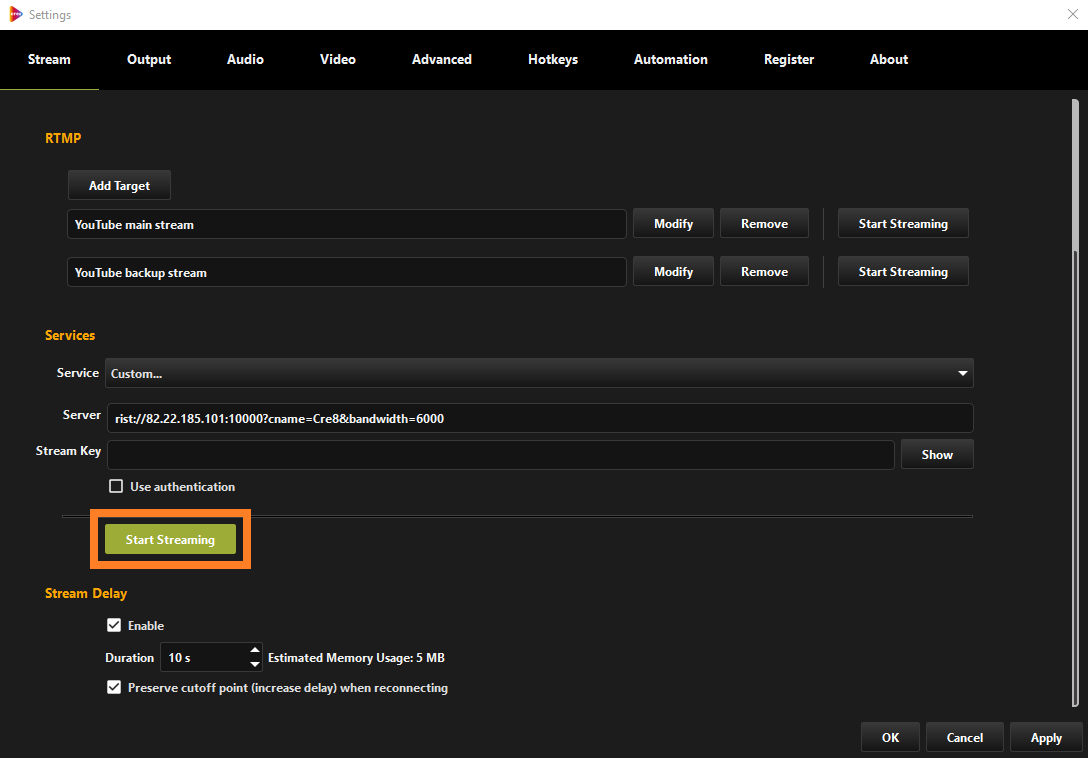 Stream via RIST – Quicklink Knowledge Base