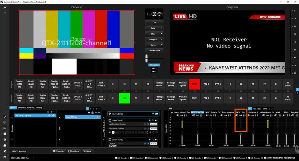 Introduce external audio via NDI – Quicklink Knowledge Base