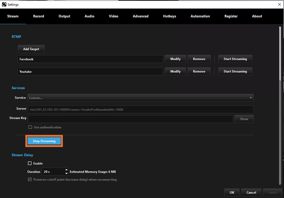 Stream via RIST – Quicklink Knowledge Base