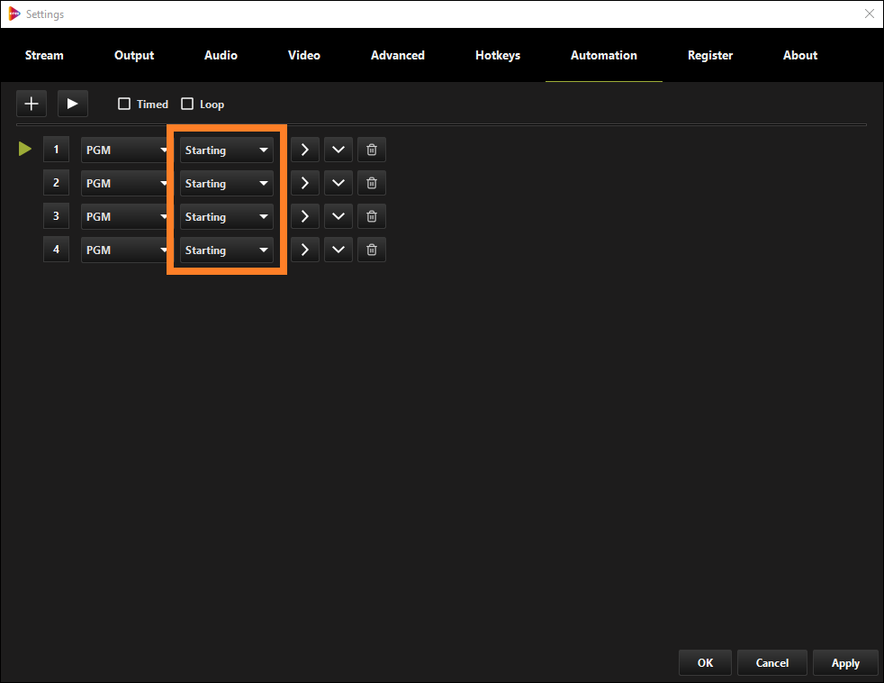 Automation of scenes across mixes – Quicklink Knowledge Base